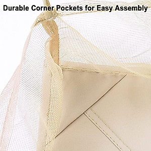 Yescom 10'x10' Water Resistant Canopy Top Replacement for Arrow Gazebo Dual Tier Beige Outdoor Garden Yard Patio Cover