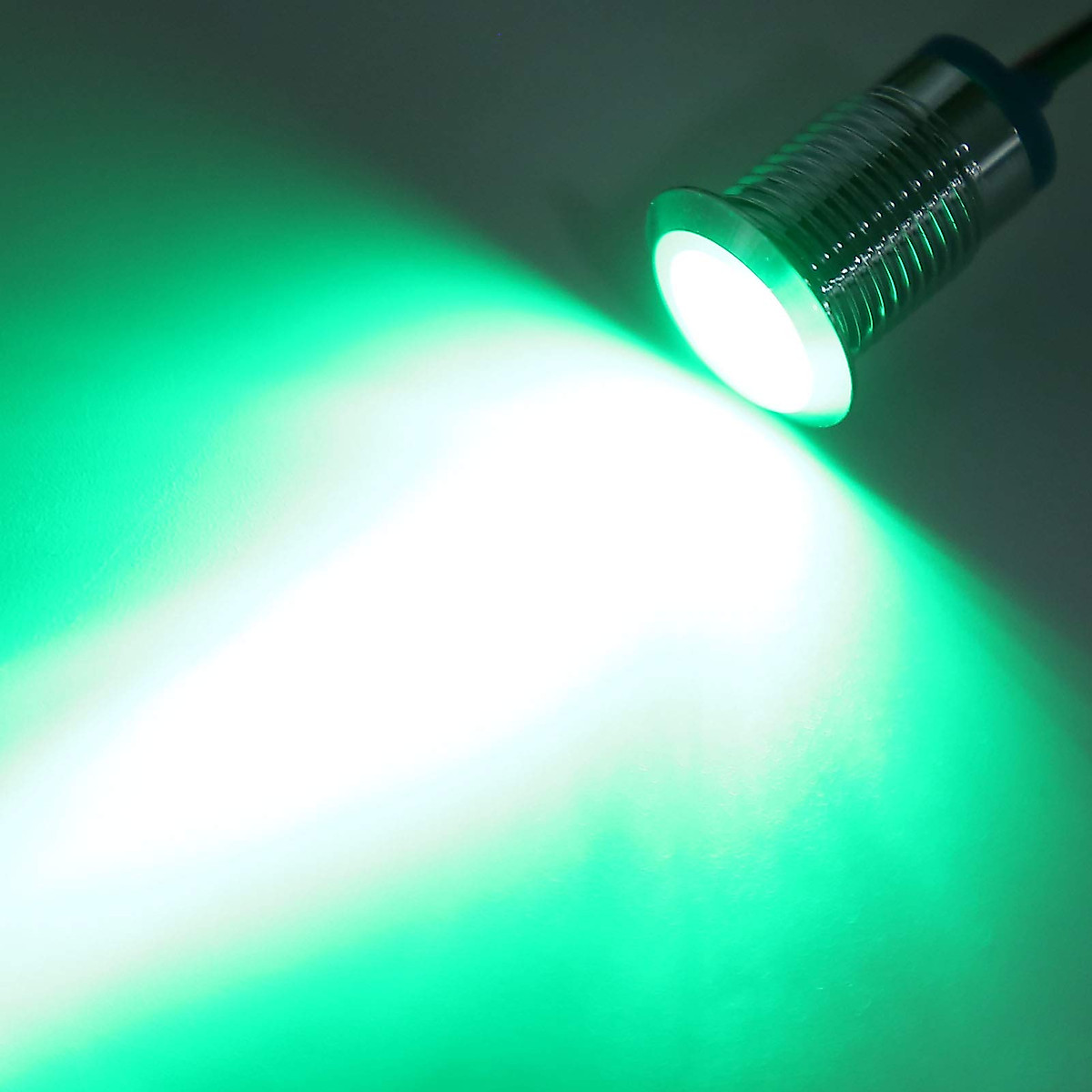 Hilitand 4 Sets Common Anode Round LEDs, 10mm Pre‑Wired Dual Color LED Waterproof Indicator Light 12‑24V(Red and Green)