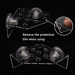 13 Plug Holes Coral Frag Rack Clear Acrylic Coral Holder Aquarium Fish Tank Button Coral Reef Broken Frame Enhanced Suction Cup (2 Pack)