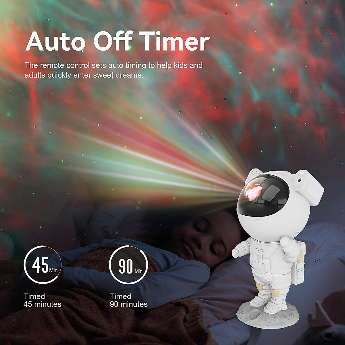 Star Projector Galaxy Night Light - Astronaut Space Projector, Starry Nebula Ceiling LED Lamp with Timer and Remote, Kids Room Decor Aesthetic, Gifts for Christmas, Birthdays, Valentine's Day