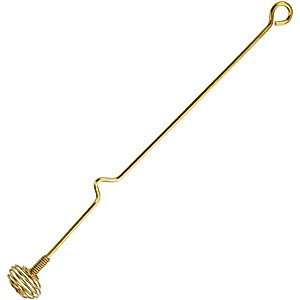 Htppzjr 1PC Honey and Syrup Dipper Stick Server, Stainless Steel Honey Stir Stick Coffee Stirrer, Honeycomb Stick Wand for Honey Pot Jar Container(Golden)