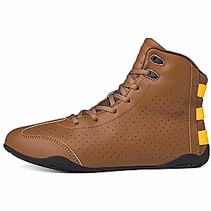 Unisex Wrestling Shoes for Men Women Boxing Shoes Youth Kick Fighting Shoe Boxing Sneaker,Brown