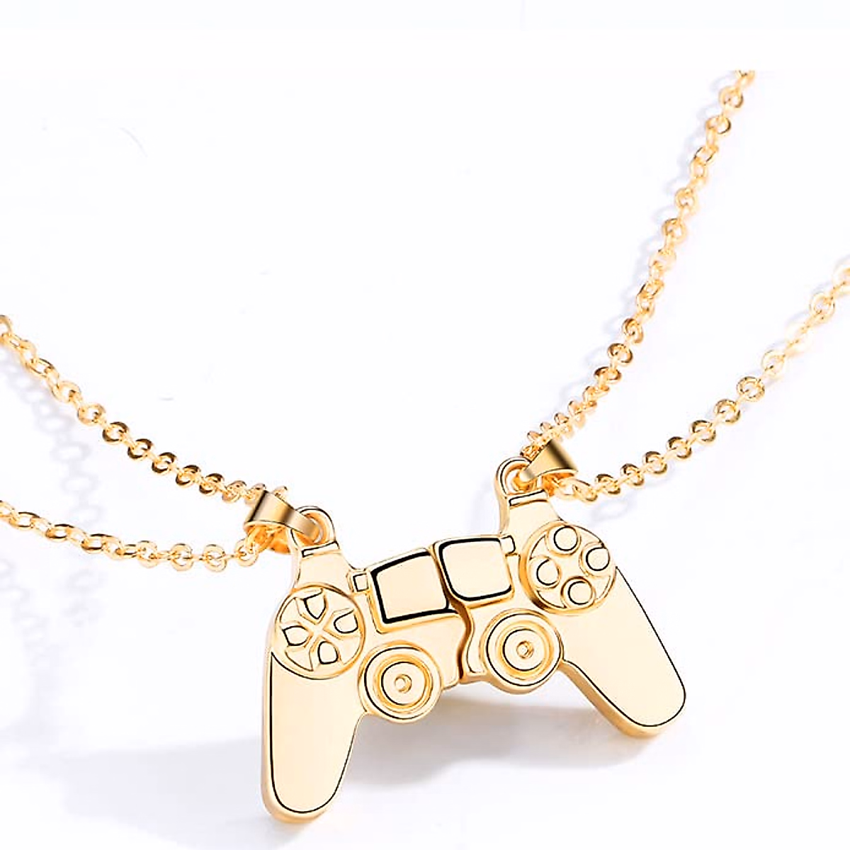 COLORFUL BLING Magnetic Game Controller Necklaces Punk Matching Friendship Necklace Game Console Couple Necklace for Couples or Best Friends-B