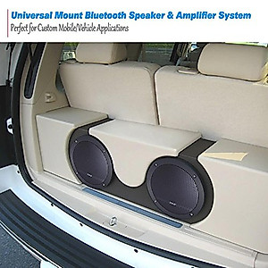Pyle Bluetooth Marine Grade Flush Mount 2-Way Speaker System Amplified Full Range Stereo Sound Dual Cone Dome Waterproof Universal Home with Aux 3.5mm Input Pair 6.5” 240 Watts (PLMRKT9) Black