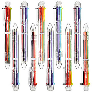 Hicarer 20 Pack 6-in-1 Retractable Ballpoint Pens 6-Color Ballpoint Pen Multicolor Pens for Office School Supplies Students Children Gift