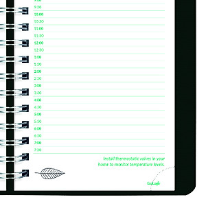 Brownline 2023 EcoLogix Daily Planner, Appointment Book, 12 Months, January to December, Twin-Wire Binding, 8" x 5", Black, Recycled (CB410W.BLK-23)