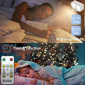 XRR LED Wall Sconce, Wall Mounted Lamps with Rechargeable Battery Operated USB Port Led Closet Light Touch&Remote Control Cordless Wall Light for Reading Bedroom Bedside(Black)