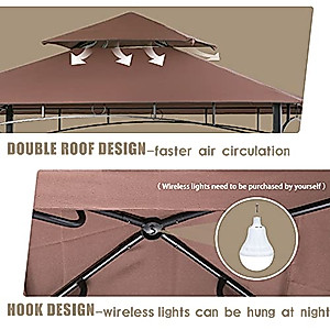 Grill Gazebo,8'x 5' BBQ Canopy,Double Tiered Grill Canopy Barbecue Gazebo for Outdoor Patio Backyard