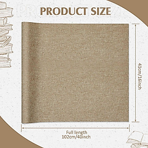 PerKoop Book Cloth for Book Binding 40 x 16 Inch Fabric Surface Paper Backed Bookcover Archival European Durable Strong Bookbinding Supplies Cover Books Album Scrapbooking (Linen Color)