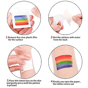 144 Sheets Rainbow Temporary Tattoos Rainbow Stickers Rainbow Body Tattoo for Party Celebration Supplies (Style Set 1)
