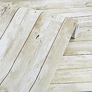 Wood Wallpaper 35.4 in X 78.7 in Self-Adhesive Removable Wood Peel and Stick Wallpaper Decorative Wall Covering Vintage Wood Panel Interior Film Wood Wallpaper