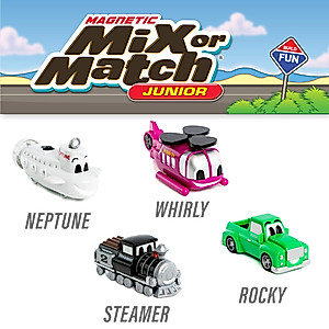 Mix or Match Vehicles Junior 2, Magnetic Toy Play Set, 8 Pieces