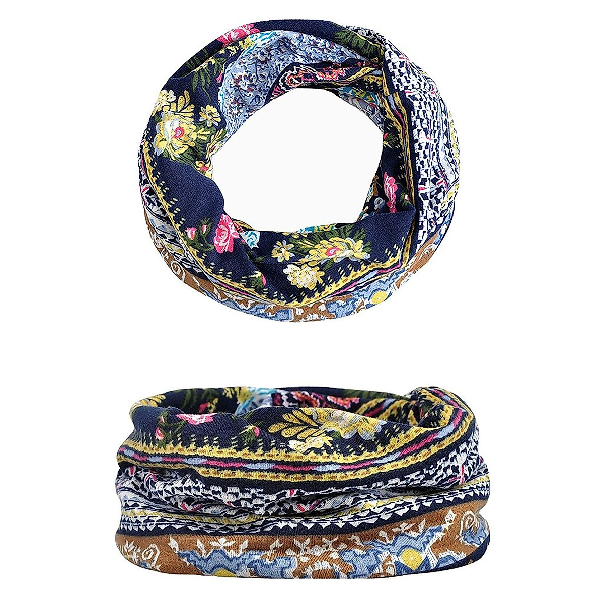 XYIYI Women's Baggy Soft Slouchy Beanie Chemo Cancer Hat Stretch Infinity Scarf Head Wrap Cap (Multicolor), Medium