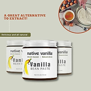 Vanilla Bean Paste - Native Vanilla - All Natural Pure Vanilla Bean Paste - Made with Organic Agave Syrup - For Cooking, Baking & Desserts - 100% Vegan & Kosher - Non-GMO & Gluten-Free - 4 oz