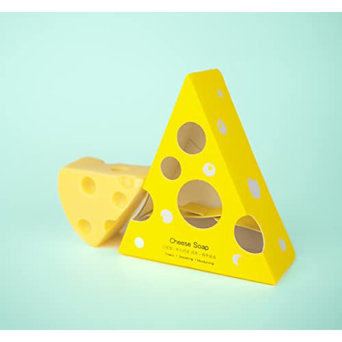 MOVALUE Cute Hand Soap - Cheese Shaped Soap, Creamy Scent, Fun Cleaning Experience. Gift for Girlfriends, Mothers, or Children. Christmas Stocking Stuffer for Her, Him, Kids