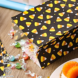 Shindel 54PCS Halloween Goodie Bag, Halloween Bags with Stickers Candy Corn Goodie Bags Candy Treat Bags for Kids Parties Gifts