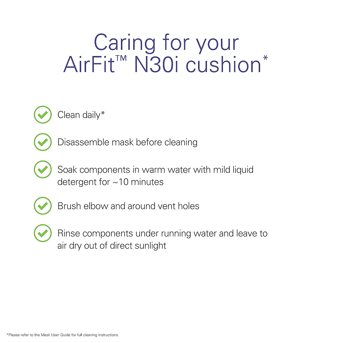 ResMed AirFit N30i Nasal Replacement Cushion - Small/Wide - ResMed CPAP Supplies - Silicone - Replace Every Month