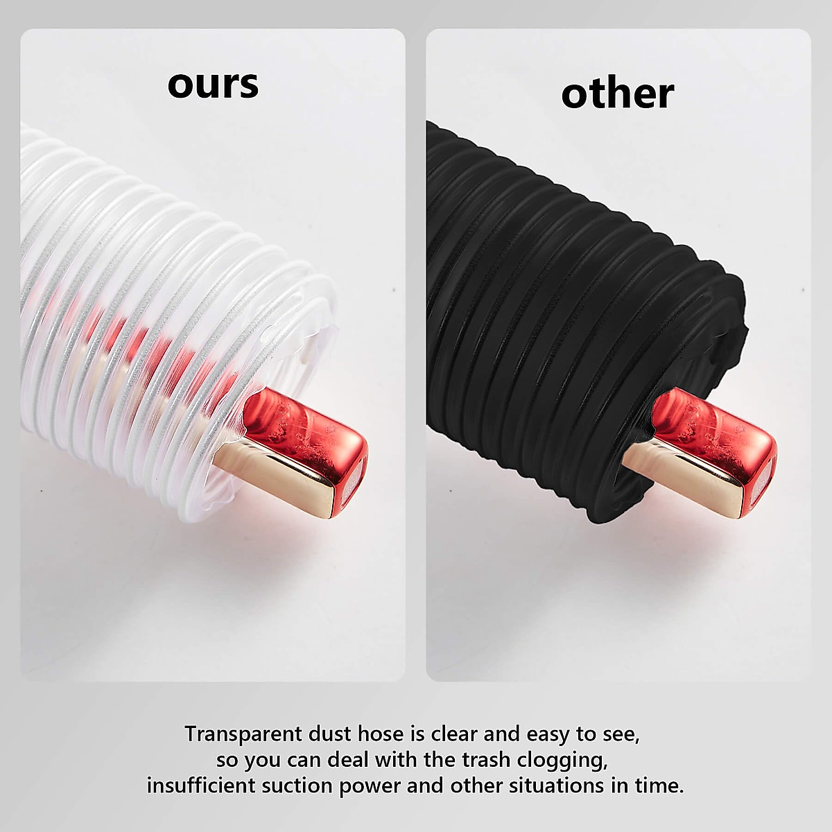 2 1/2" x 30' PVC Dust Collection Hose, Puncture Resistant Fume Collection Hose with 8 Pieces Stainless Steel Hose Clamps, Clear Dust Collector Hose for Woods Dust Debris