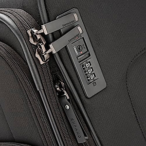 Samsonite Lineate DLX Softside Expandable Luggage with Spinner Wheels, Black, Large Checked