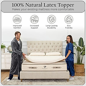 PlushBeds 3" Extra-Firm Topper | Organic Latex | Made in The USA | Luxurious Comfort | Soothing Pressure Point Relief | Support for Shoulders, HIPS, Back, and Knees| Queen