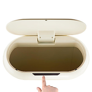 13 Gallon SensorCan, 50L Slim Automatic Touchless Motion Sensor Kitchen Trash Can with Soft Close Lid, Without Inner Bucket, Cream White