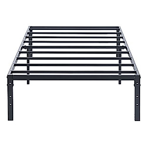 Tidyard Metal Bed Frame Twin Size Single Platform Mattress Base,Metal Tube(twinsize, Black) No Box Spring Needed for Bedroom Dorm Guest Room Home Furniture