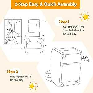 Costzon Kids Recliner, Adjustable PU Leather Lounge Chair w/Side Pockets, Footrest, Headrest for Kids Room & Play Room, Easy to Clean, Padded Recliner Sofa for Children Boys Girls Aged 3-12 (Brown)