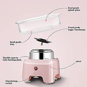 LOTIKS Cotton Candy Machine Children's Home Automatic Fancy Wiredrawing Mini Color Granulated Sugar Hand-Made Cotton Candy Machine(Blue)