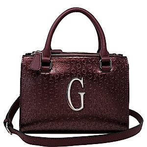 GUESS Women's Eveleth Logo Debossed Small Crossbody Handbag - Bordeaux