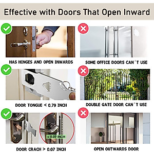 Home Security Door Lock, VIRIDI Portable Travel Doorlocks for Airbnb Hotel Room Bedroom Add Extra Safety Privacy Solid Removable No Drill Door Jammer Latch for House Apartment School Selfdefense Item