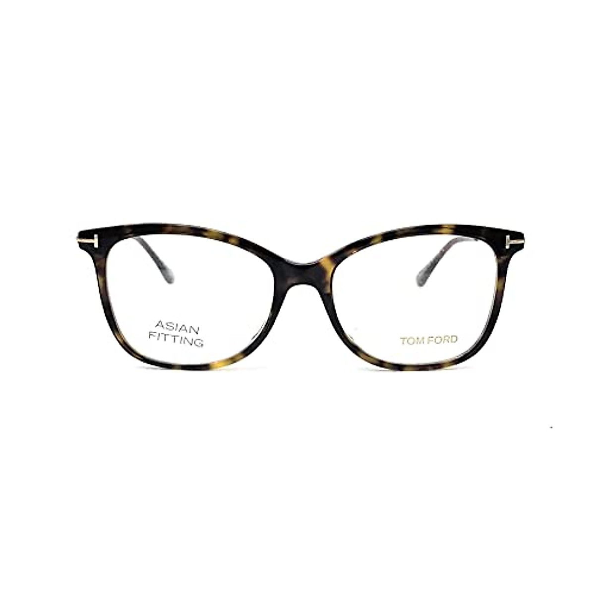 Eyeglasses Tom Ford FT 5510 052 Shiny Classic Dark Havana Front, Rose Gold Templ