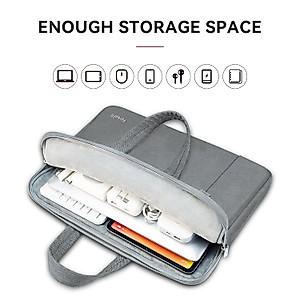 Ferkurn Laptop Bag Case Women Men Computer Sleeve with Shoulder Compatible with HP Envy Pavilion/Inspiron/Thinkpad/Vivobook/MSI/Surface,Waterproof Briefcase with Handle, Grey, 15 15.6 Inch