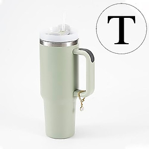 MOTAIN Letter Charm Accessories For Stanley Cup,Name Id Letter Handle Charm For Stanley Tumbler,Water Cup Handle Identification Letter Charm(T)