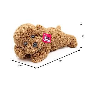 oits cute Simulation Poodle Dog Stuffed Animal Soft Plush Puppy Toys (Brown 11")
