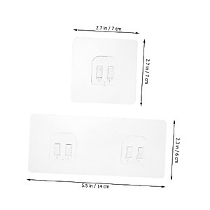 FELTECHELECTR 20pcs Transparent Adhesive Hooks for Towels Shower Shelves No Drilling Easy Install Bathroom Accessory Sticky Hooks Rack Hooks