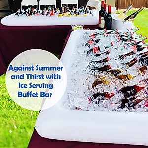 Novelty Place Inflatable Ice Serving Buffet Bar with Drain Plug - Salad Food & Drinks Tray for Party Picnic & Camping (Pack of 1)