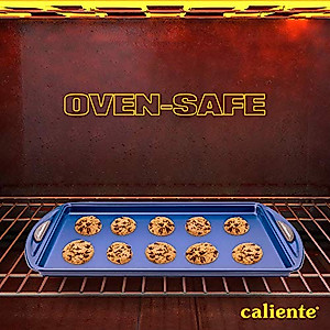 Caliente Nonstick Bakeware Set of 2 Cookie Sheets | Premium Medium & Small Baking Sheets | Durable Carbon Steel Baking Sets | Housewarming, Wedding, Chefs & Bakers Kitchen Gift