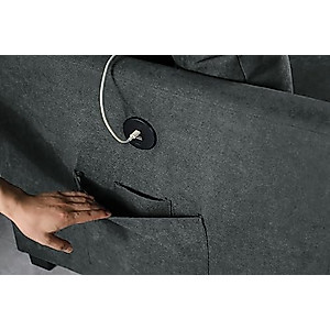 Eafurn L-Shape Reversible Sectional Sofa Bed Convertible Sleeper Corner Couch w/USB Ports and Storage Chaise, 4 in 1 Pull-Out Sofabed for Living Room, Apartment, Office