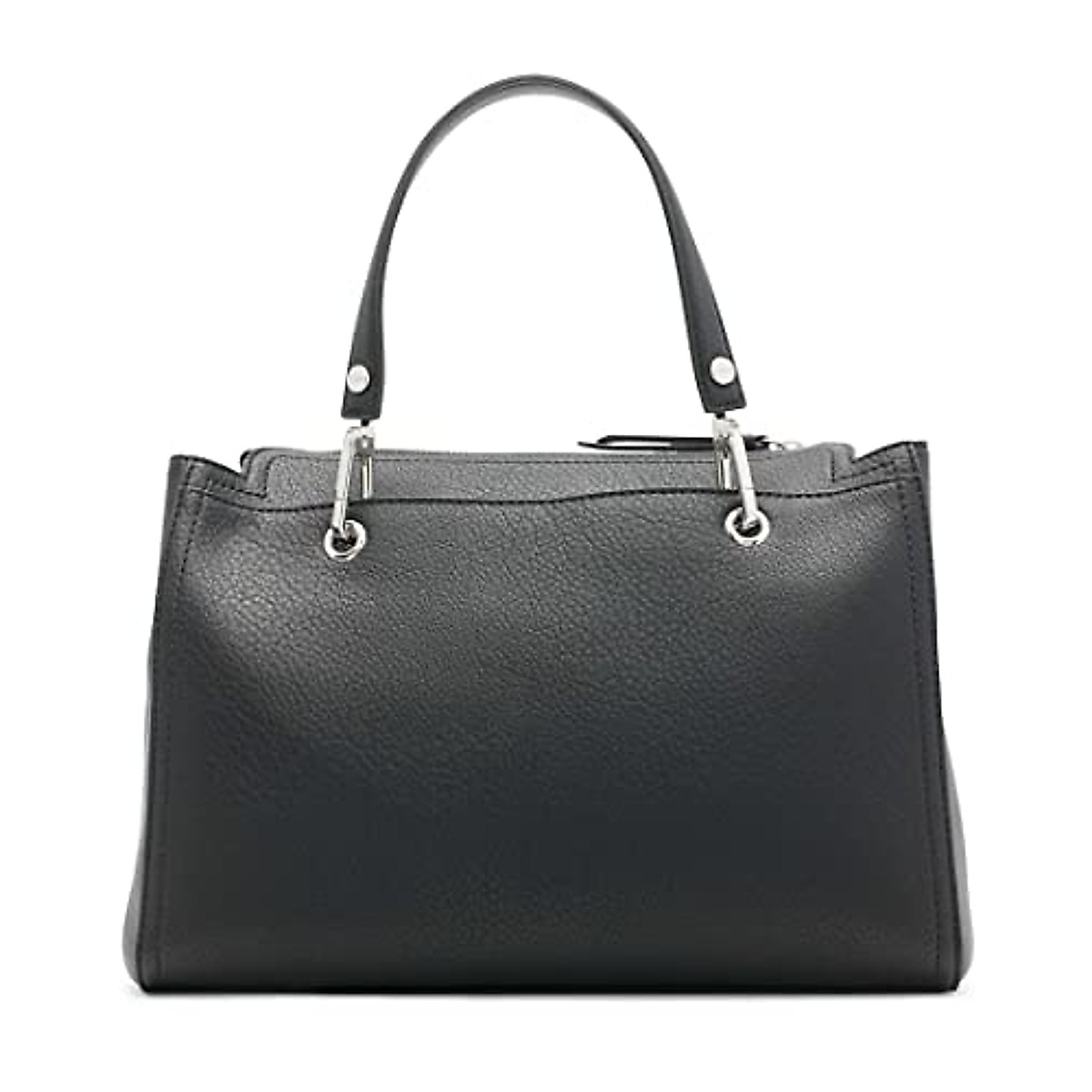 Calvin Klein Reyna Novelty Satchel, Black/Silver