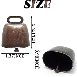 TIHOOD 18PCS Cow Horse Sheep Grazing Copper Bells Small Brass Bells Cattle Goat Farm Loud Bronze Bell Long Distance Horse Sheep Iron Bells for Christmas Decoration (Red Bronze)