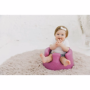 Bumbo B10013 Baby Infant Soft Foam Comfortable Wide Floor Seat with 3 Point Adjustable Harness, Grape Purple