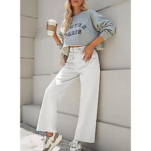 Dokotoo Cargo Pants Women Womens Pants Wide Leg High Waisted Jeans Pants White Work Slacks Dress Pants 2025 Trendy Outfits Spring Fashion Clothes Clothing Womens Trousers Casual Teacher Pants Palazzo