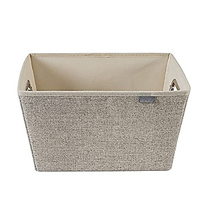 Simplify Medium Grommet Bin in Faux Jute Storage Basket, Beige