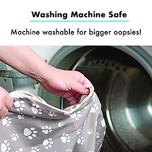 Mommy Leche Nursing Pillow Cover for Baby Girls and Boys | Soft Water Resistant and Machine Washable Fabric | Unisex Grey Paw Print Design | Great for Breastfeeding and Bottle Feeding Mothers