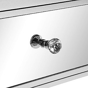 VINGLI Mirrored Vanity Desk with 2 Drawers, Modern Console Table/Sofa Table/Makeup Table (Silver, 41'' x 14'' x 30'')