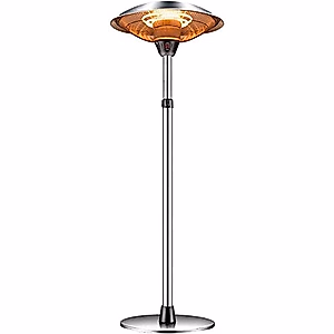 Outdoor Umbrella-Shaped Patio Heater,Electric Infrared Heaters 3 Heat Settings Portable Height Adjustable Telescopic Rod for Indoors Garden Office Patio Heater (Color : Silver(2pcs))