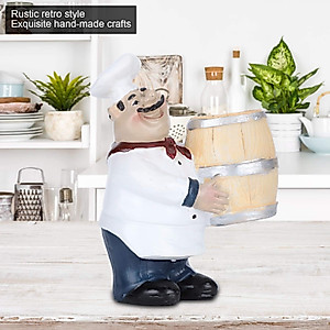 Chef Figurines Toothpick Holder, Resin Toothpick Dispenser with Italian Chef Statue for Kitchen Counter Restaurant Coffee Shop Decor