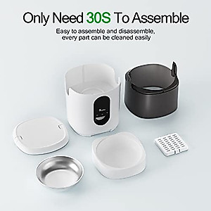 Prupet WiFi Automatic Cat Feeders, 4L Timed Cat Feeder, Cat Food Dispenser with Stainless Steel Bowl , APP Control Pet Feeder, Programmable Portion Control Meals, Granary for Small/Medium Pets