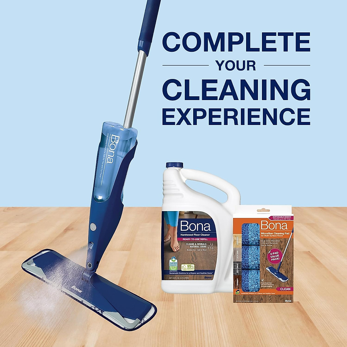 Bona Hardwood Floor Cleaner Refillable Spray Mop Cartridge, 34 Fl Oz