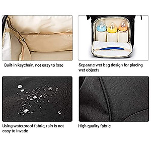 'Diaper Bag Backpack Bag Baby Bags for Mom and Dad Maternity Diaper Bag with USB Charging Port Stroller Straps Thermal Pockets,Water Resistant', Black, L